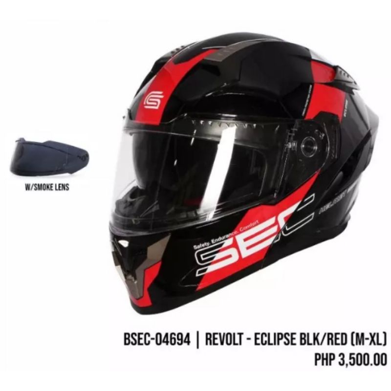 NEW SEC Revolt Eclipse Black Red - Modular Helmet | Shopee Philippines