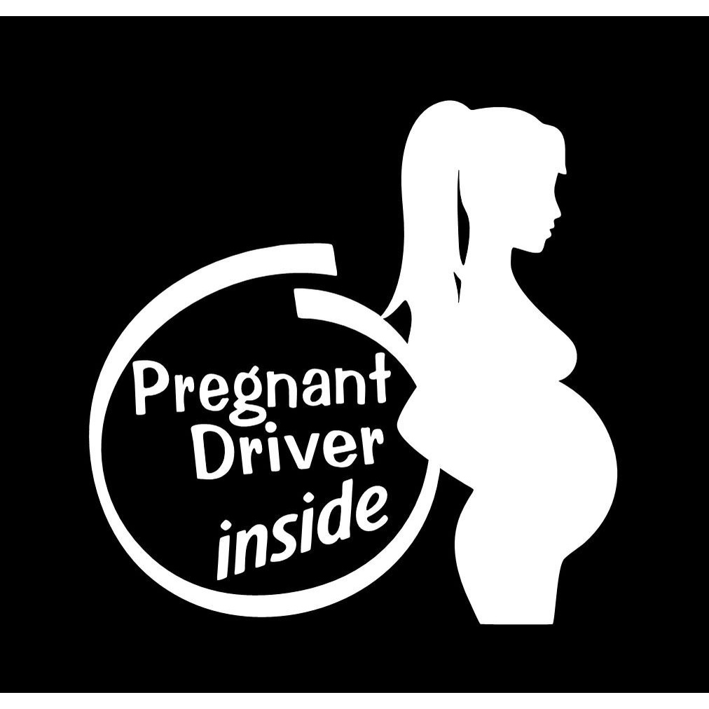 Pregnant Driver Inside Car Sticker Caution decal Minivan Vinyl Decal ...