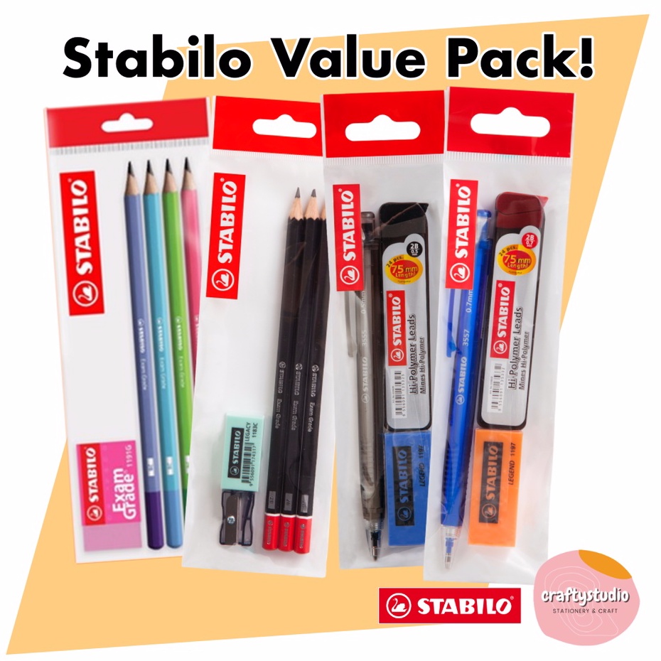 (2025 NEW) Stabilo Value Pack Back to School, 2B Pencil Set, Mechanical ...