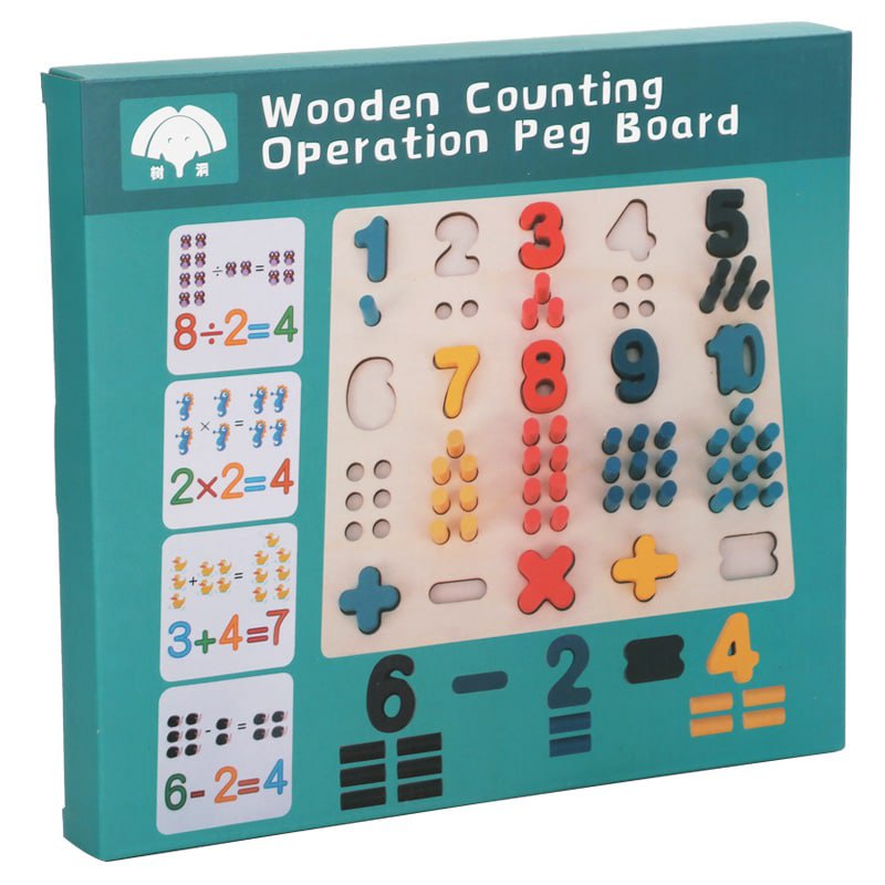 Wooden Counting Operation Peg Board / Math Manipulatives Number ...