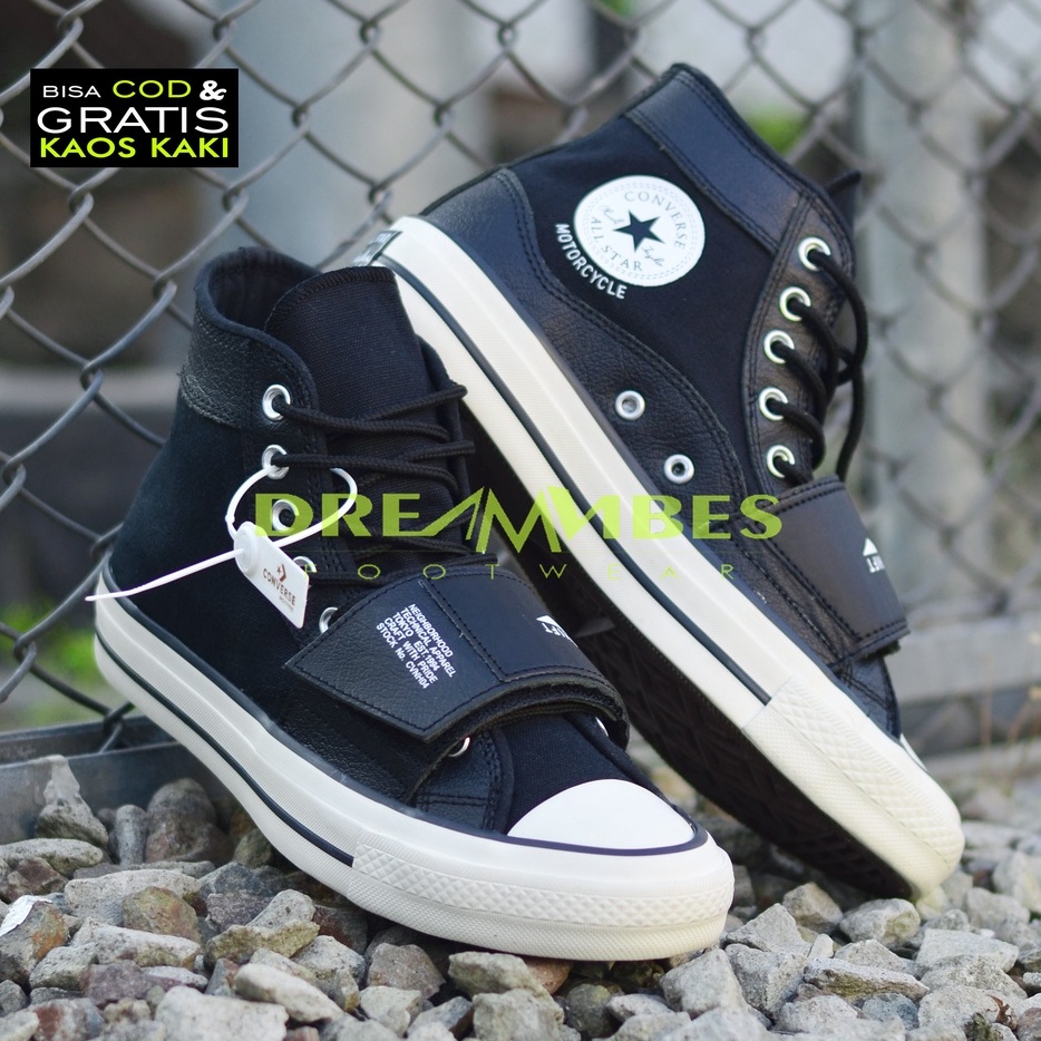 Converse X NEIGHBORHOOD MOTORCYCLE BLACK/WHITE SEPATU | Shopee Philippines