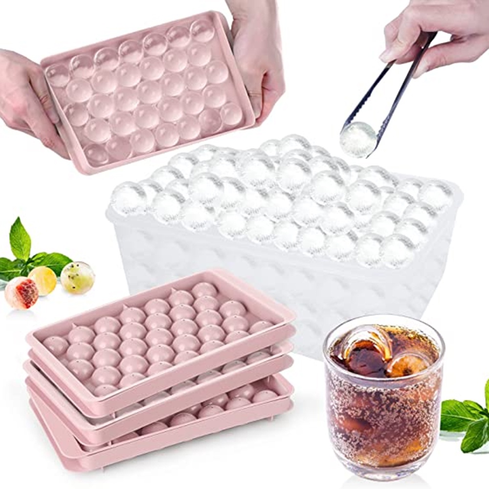 LOVE&HOME 33 Compartment Round Ice Cube Shaper with Square Lid DIY ...