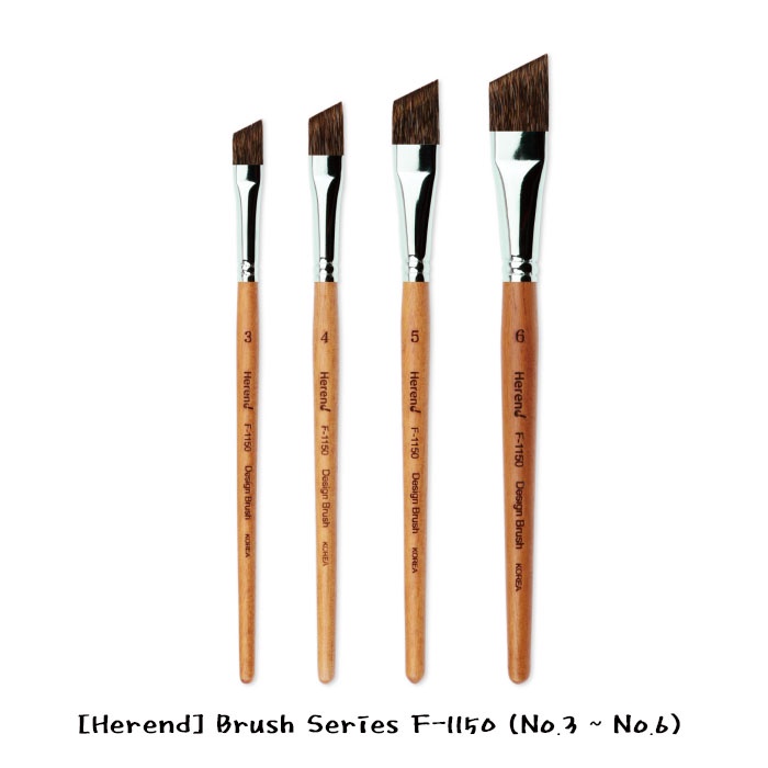 [Herend] Brush Series F-1150 (No.3 ~ No.6) for Watercolor with Chipmunk ...