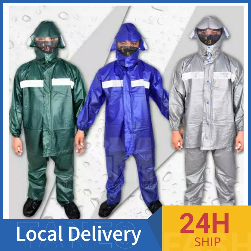 Motorcycle Bike Waterproof Raincoat Kapote reflective strips Rain Coat ...