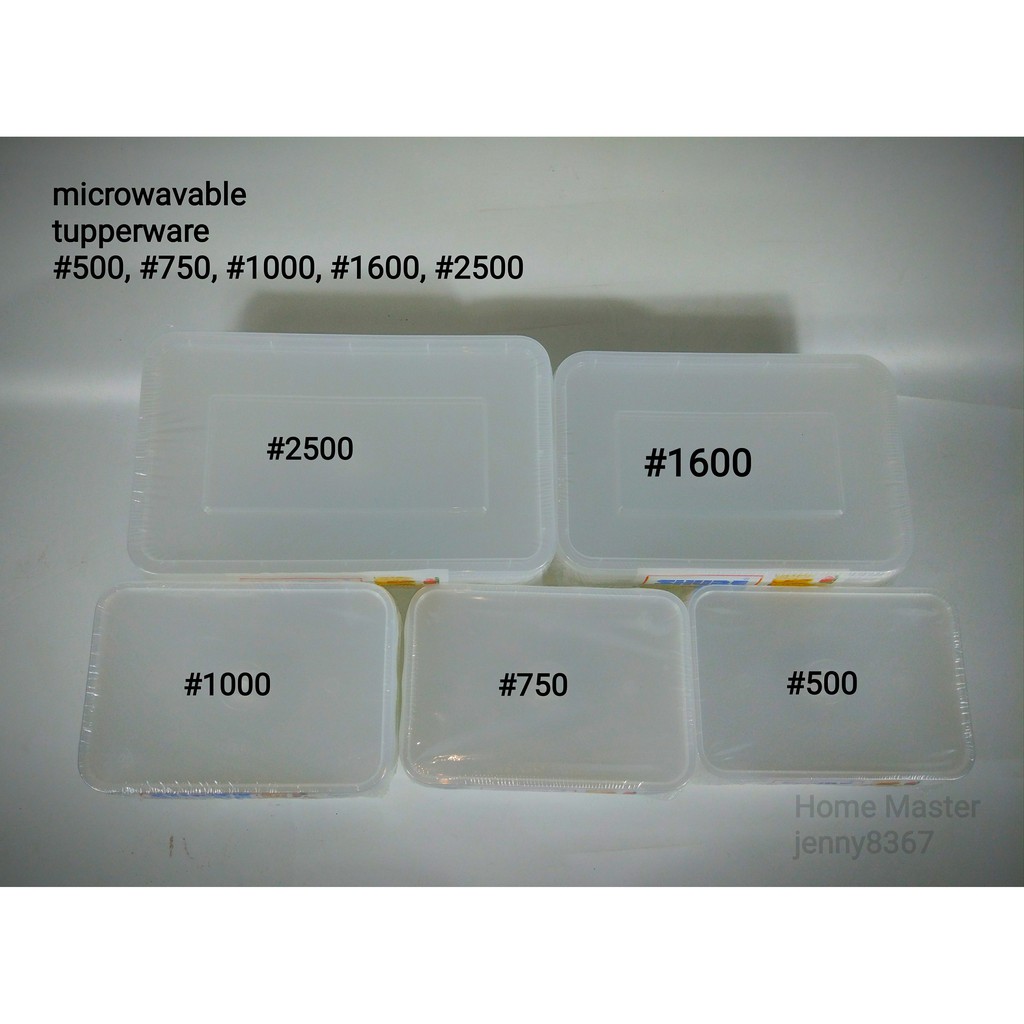 Microwavable Tupperware per BOX (2500ML, 1600M, 1000ML ,750ML, 500 ML ...