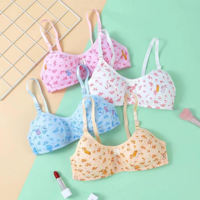 6pcs/pack assorted design cotton baby bra for teenager | Shopee Philippines
