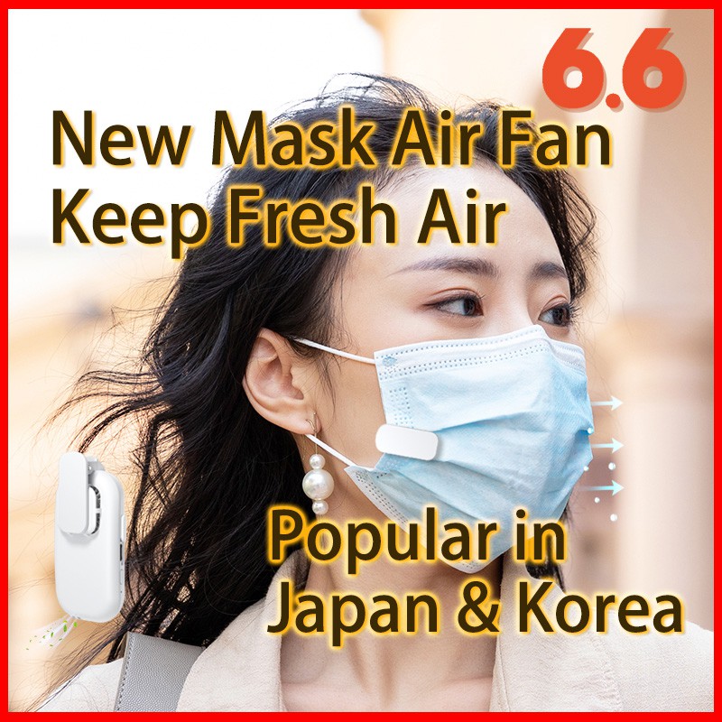 COD New Mask Air Fan Rechargeable Face Mask Fan - Clip-On Air Filter ...