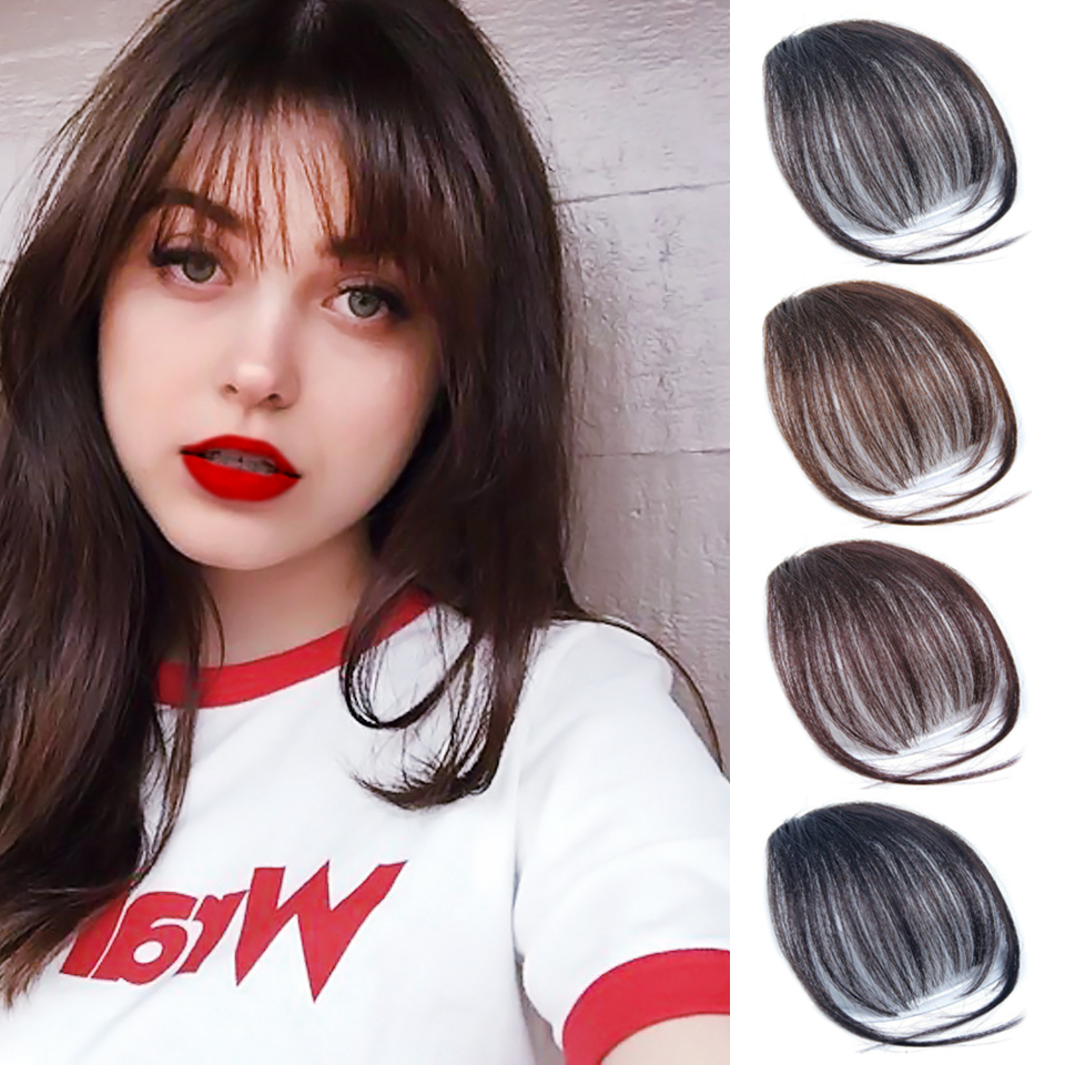 Hair Extensions Clip In Hair Bangs Hairpiece Synthetic Fake Bangs Hair ...