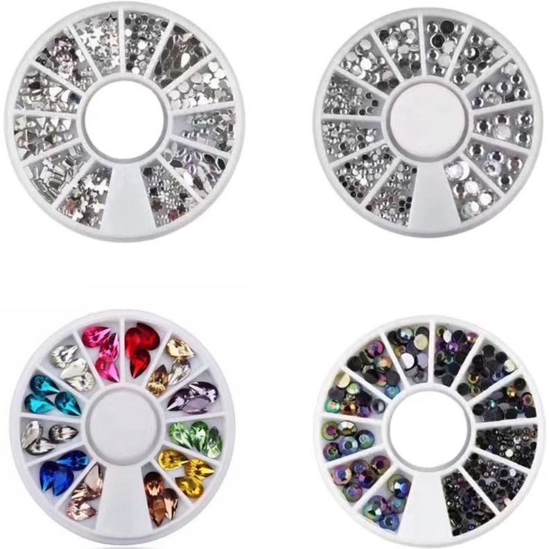 Nail art Rhinestones Acrylic Tips Decoration Manicure Wheel | Shopee ...