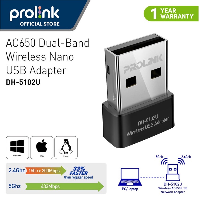 AC650 WiFi Dongle High-Speed Wireless USB Adapter | WiFi Adapter | WiFi Receiver PC & Laptop ...