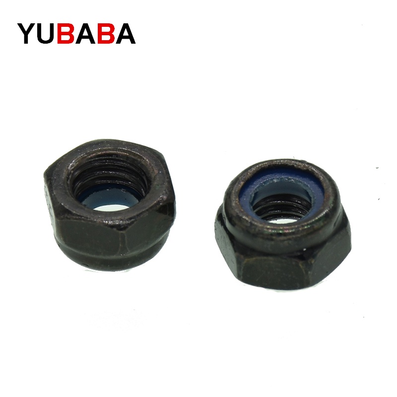 DIN985 BLACK Carbon steel Hex Lock nut M2 M2.5 M3 M4 M5 M6 M8 M10 M12 Nylon Self-locking Slip ...
