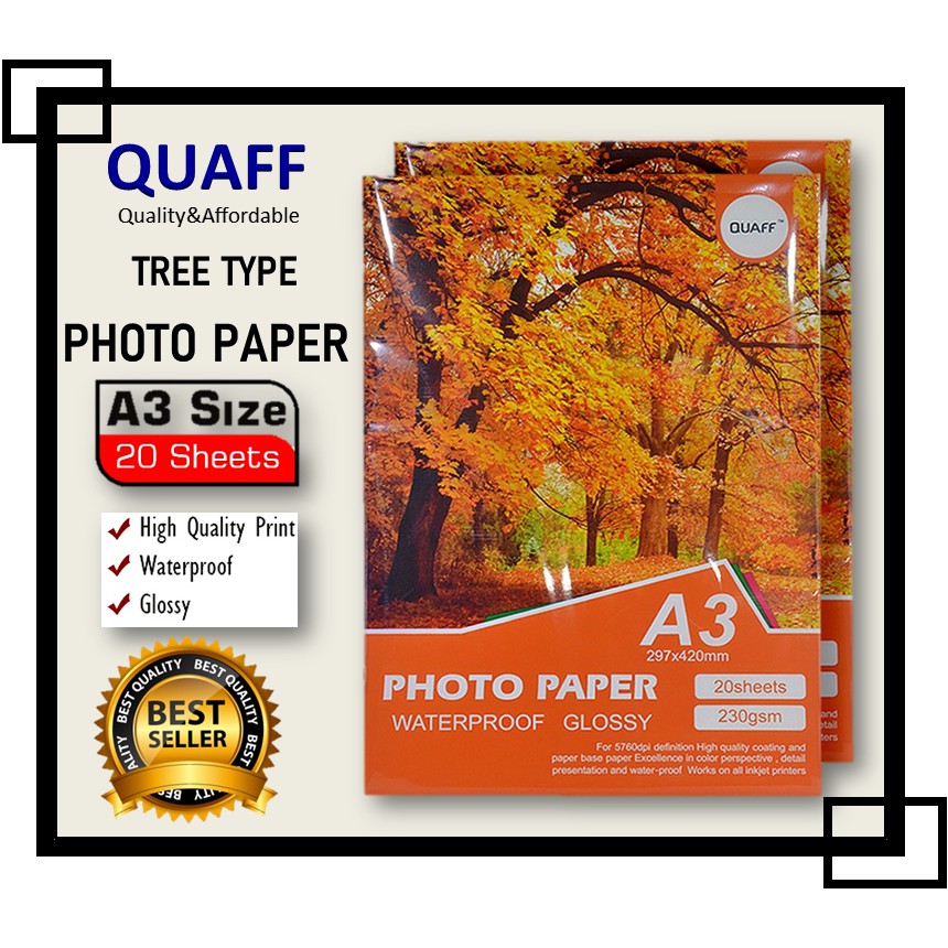 QUAFF A3 TREE TYPE PHOTO PAPER 230GSM (20SHEETS) | Shopee Philippines