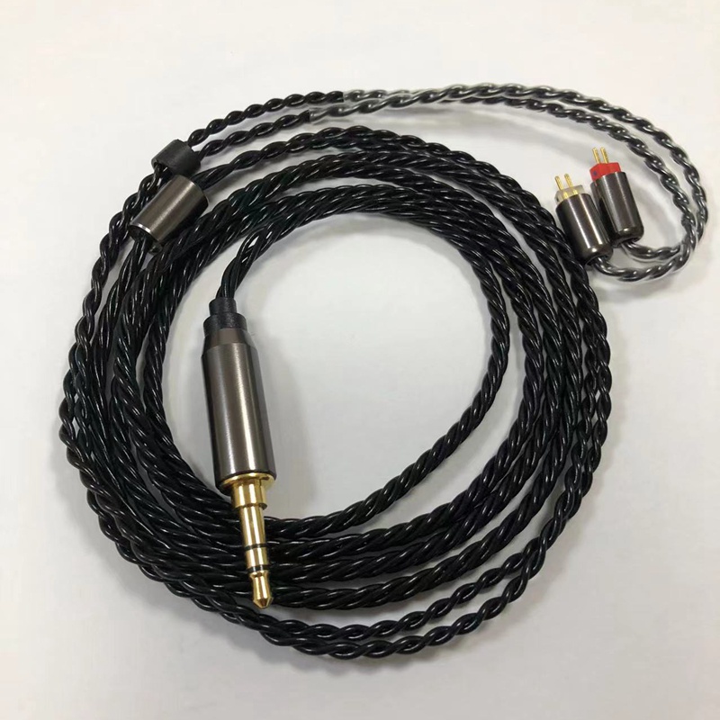 4 strands black twisted pair silver-plated copper headset upgrade cable ...