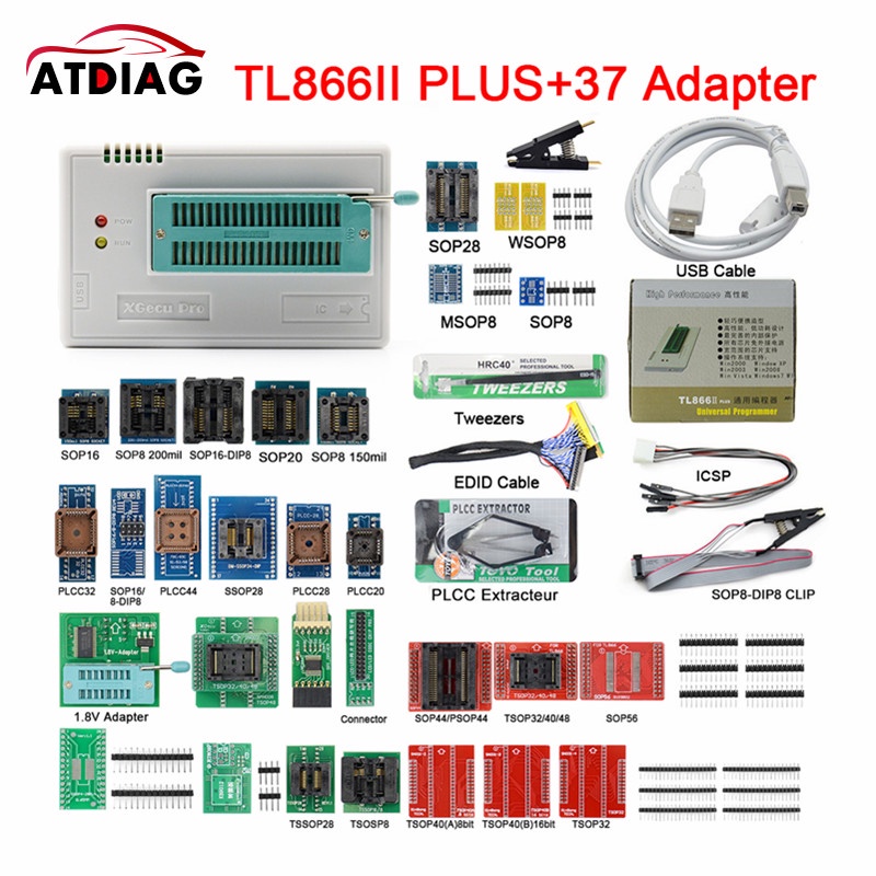 Newest V10.8 TL866II Plus Universal minipro programmer TL866 nand flash AVR PIC Bios USB ...