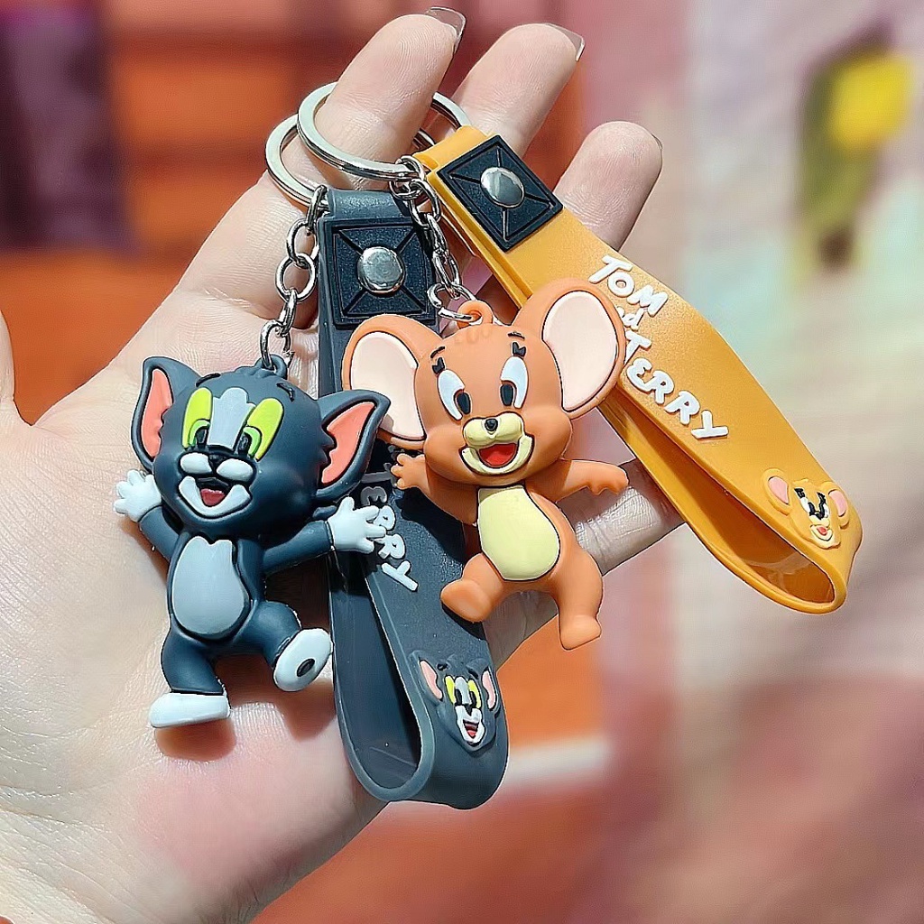 Ready Stock 】 Cartoon Cat And Mouse Keychain Tom Jerry Three ...