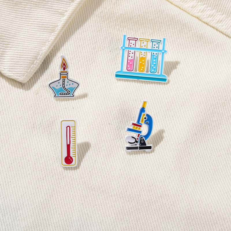 Laboratory Equipment Lapel Brooch Test Tube Alcohol Lamp Enamel Pin ...