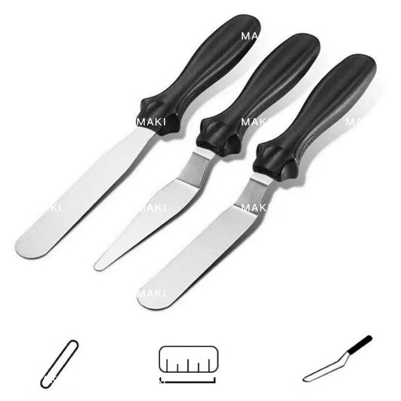 3pcs set 9inch stainless steel straight/pointed curved spatula,crank ...