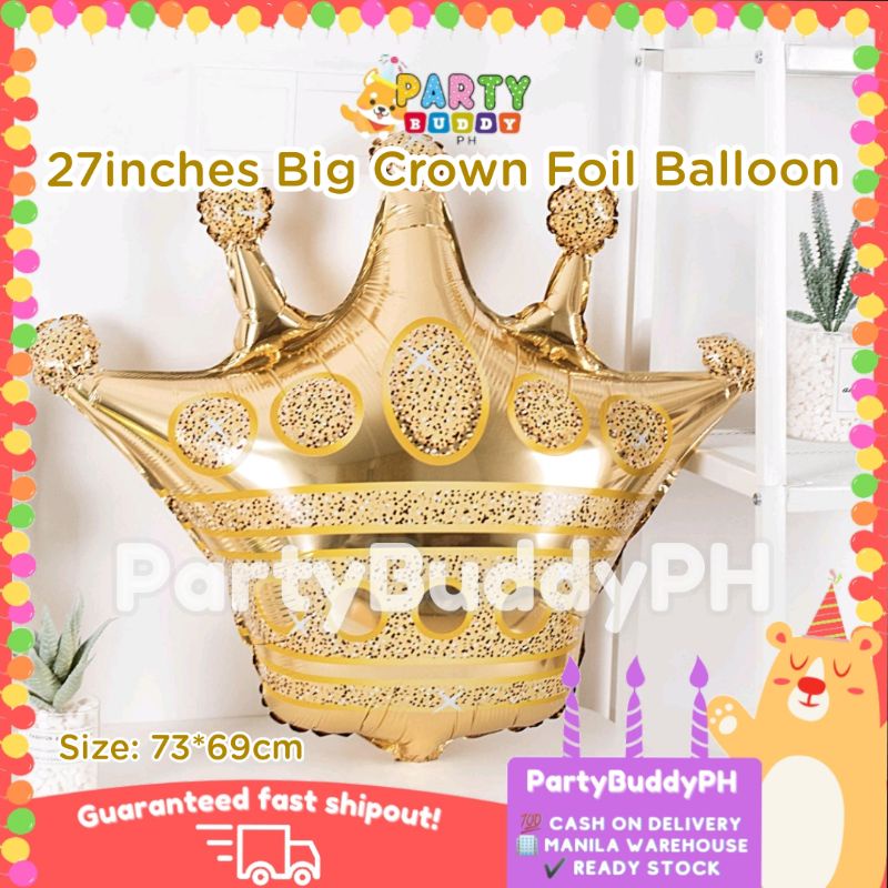 PartyBuddyPH 27inches Big Crown Gold Foil Princess Queen Balloon ...