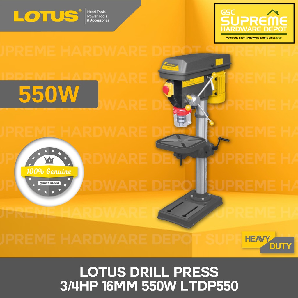 Lotus Drill Press 3/4HP 16MM 550W LTDP550VR | Shopee Philippines