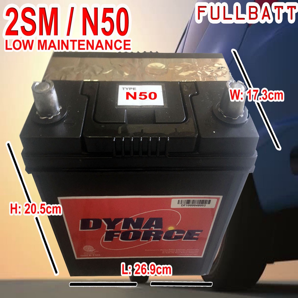 2SM N50 DYNA FORCE Low Maintenance Car Battery | Shopee Philippines