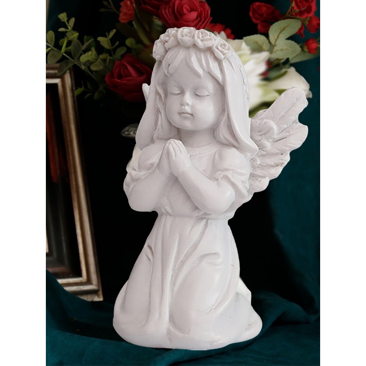 Praying Angel with Wings Garden Statue, Little Girl Angel Resin ...