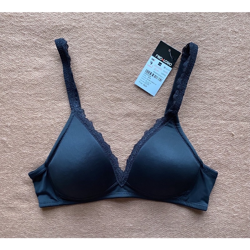 32A REDLOGO BLACK LACE NON WIRE BRA | Shopee Philippines