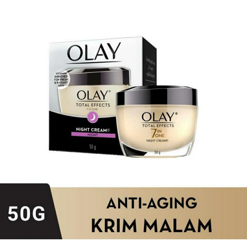 Olay Total Effects 7 in One Anti Aging Night Cream 50g Olay Anti Agieng Night Cream 50g | Shopee ...