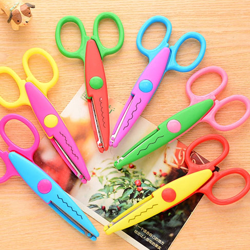 Curve Wave Safe Hand-Cut Paper Scissors Photo Album DIY Lace Scissors ...