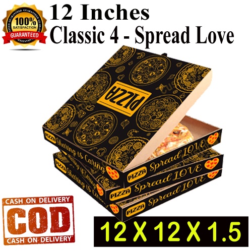 Pizza Box Corrugated / Classic 4 - 12 Inches / 50pcs per bundle 12x12x1 ...
