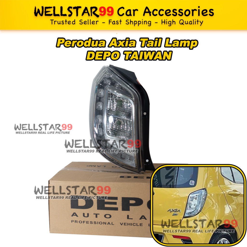 DEPO Taiwan Perodua AXIA 2014 TAIL LAMP REAR LIGHT LAMPU BELAKANG 车尾灯 ...