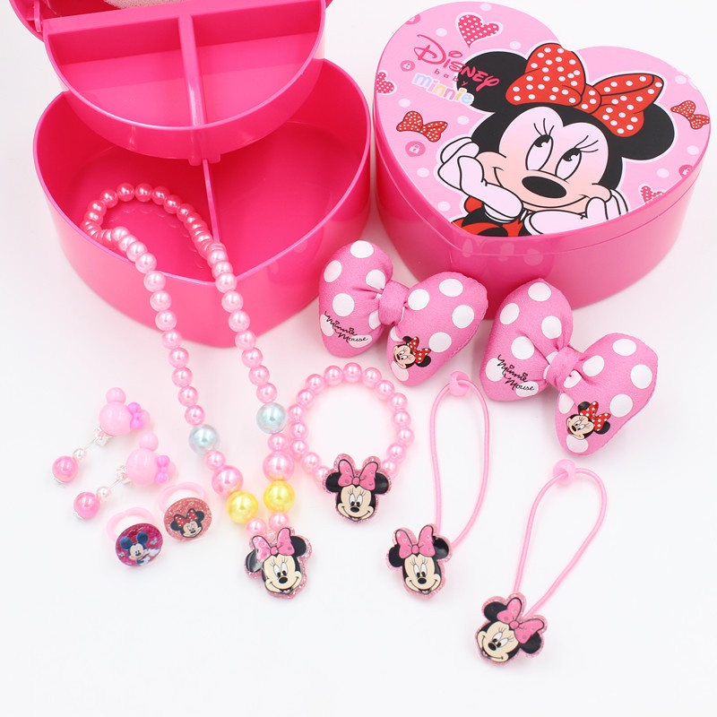 Disney cartoon children Mickey Mouse hair clip head rope ring necklace ...