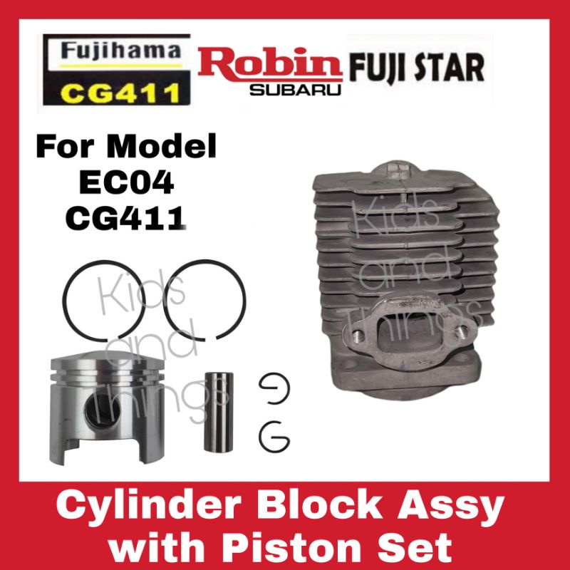 Cylinder Block and Piston Assy and Ring Set for Robin EC04, BC411 ...