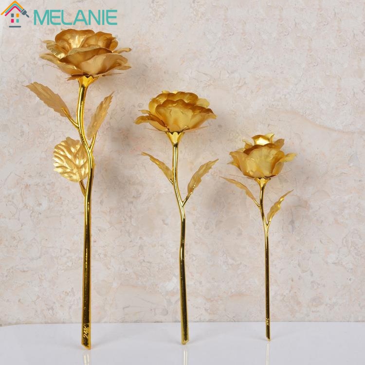 1Pcs Romantic Gold Foil Rose/Chocolate Gold Artificial Rose/Universal ...