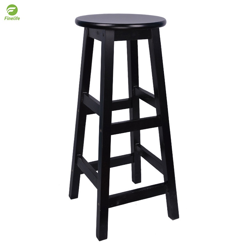 Finelife Finelife bar stool black Solid Wood High chair 70CM/80CM Bar ...