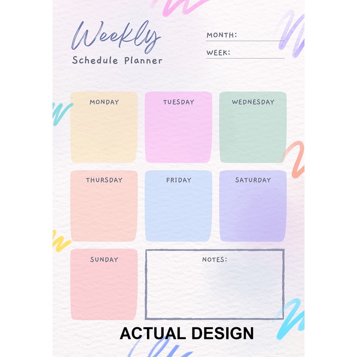 Laminated Weekly Planner A4 Size Chart Organizer Stuff 125MIC | Shopee ...