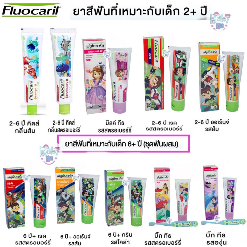 Fluocaril Kids Toothpaste For Children 2-6 Years And 6 And Older Size ...