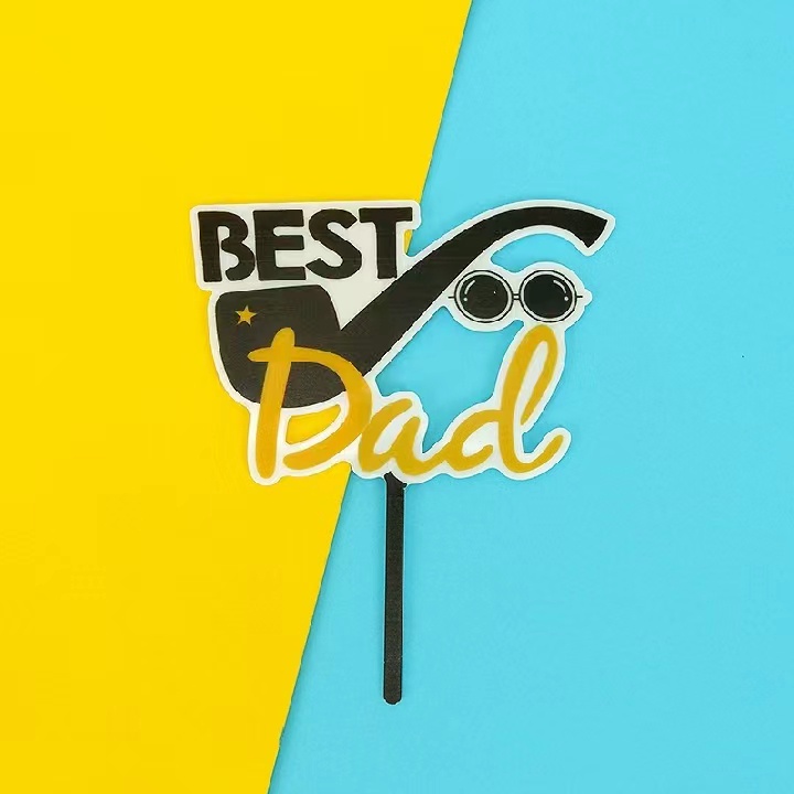 Topper Happy Fathers Day Theme Best Dad Acrylic Cake Topper Baking