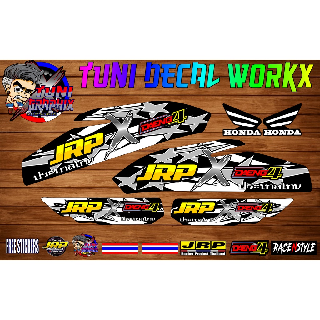 TMX/RUSI/PINOY/MOTOPOSH/SKYGO/ DECALS STICKER v5 BLACK ( JRP X DAENG ...