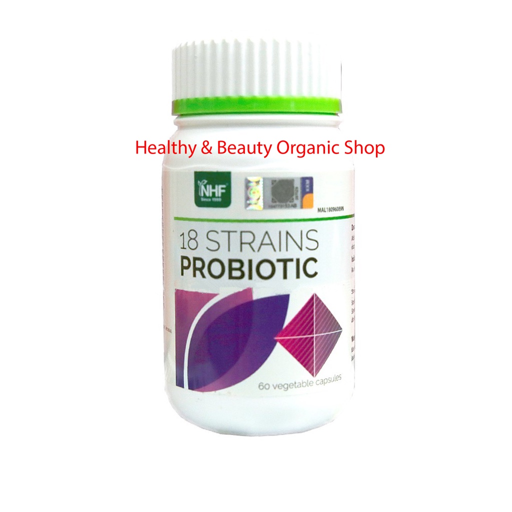 NHF 18 Strains Probiotic HALAL Probiotik, Gut Health(450mg x 60 caps ...