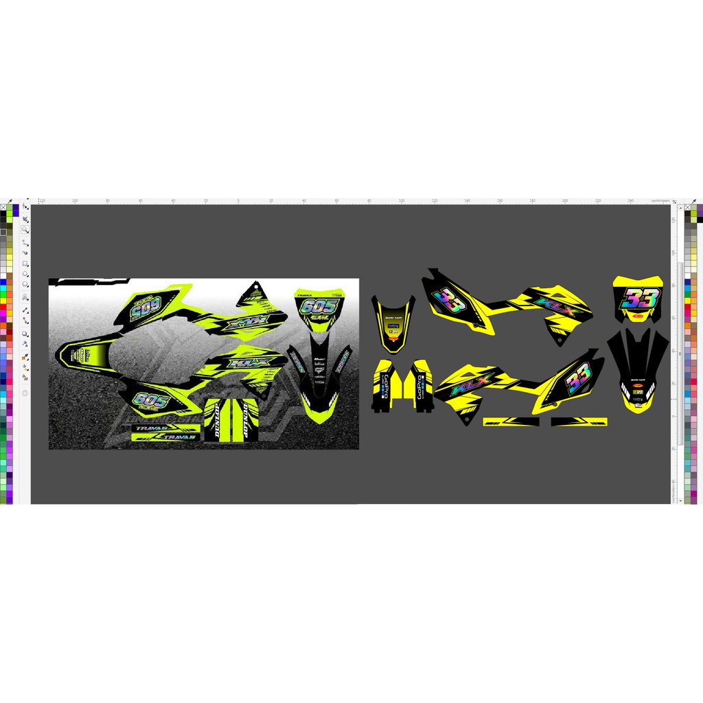 Custom TRAIL & SUPERMOTO STICKER DECAL FULLBODY SUKA-SUKA - KLX 150 S ...
