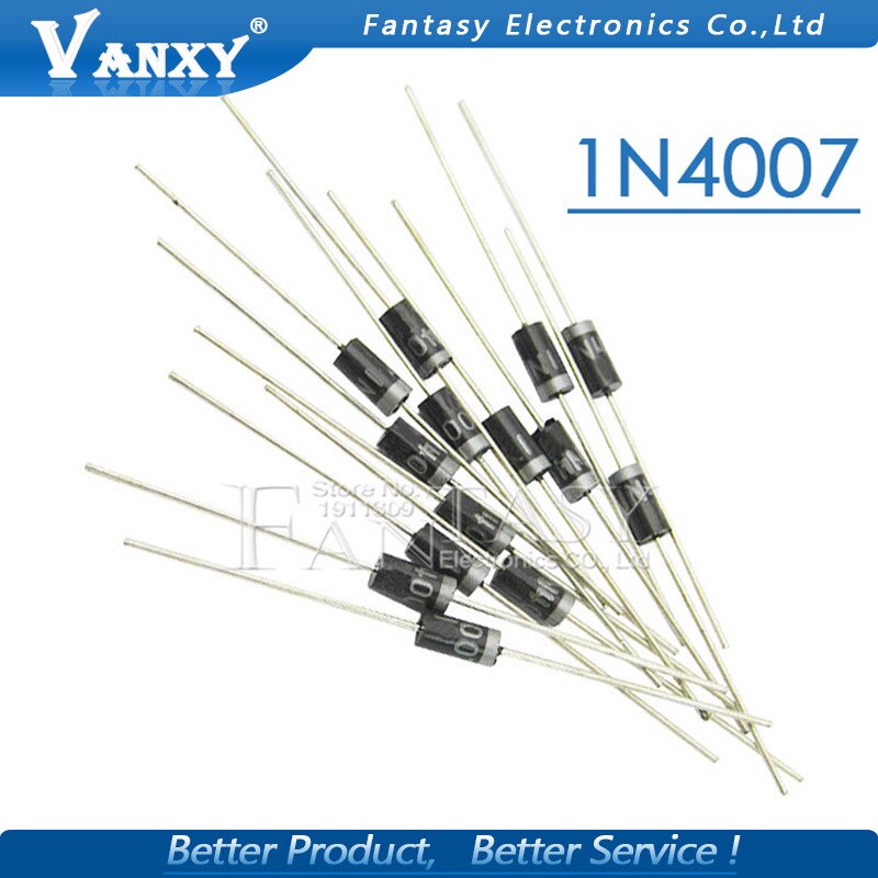 100PCS 1N4007 1N5819 1N4001 UF4007 FR107 FR157 FR207 1N4004 1N4937 HER107 RL207 1N5817 1N5399 DO ...