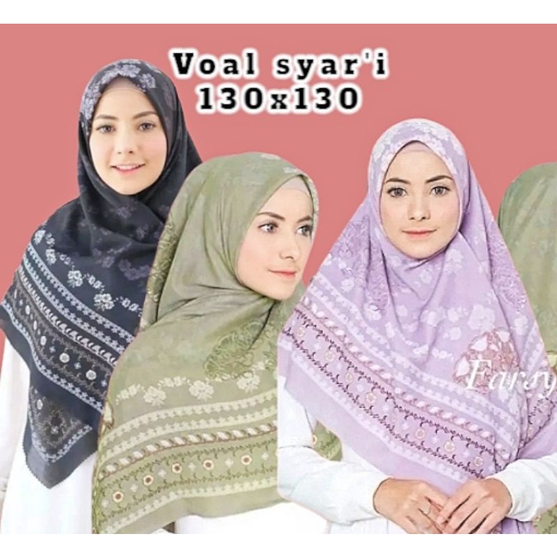 All VOAL MOTIF 130X130 / Hijab VOAL MOTIF SYAR'I / Hijab MOTIF / JUMBO ...