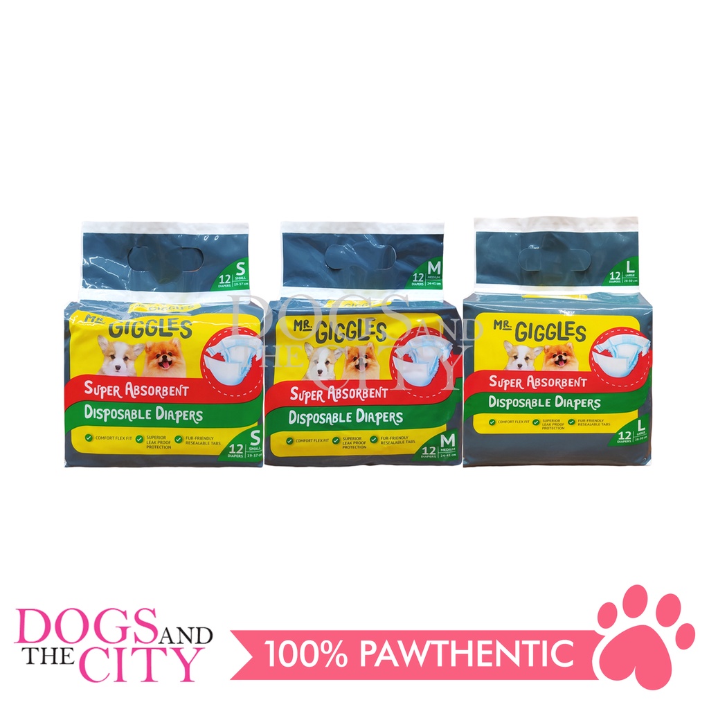 Mr. Giggles Dog Female Absorbent Disposable Diapers 12pcs/pack | Shopee ...