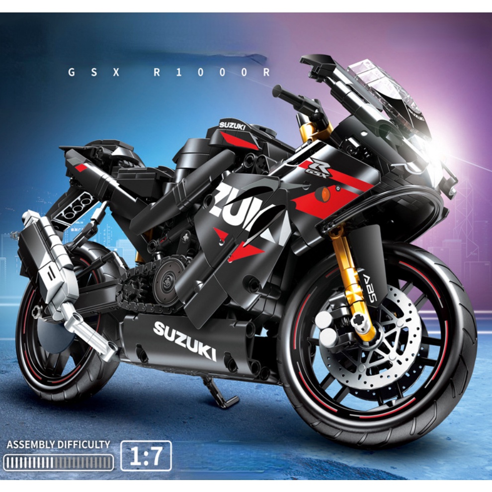794PCS MOC Technic Speed GSX R1000R Motorcycle Motor Bike Model Toy ...