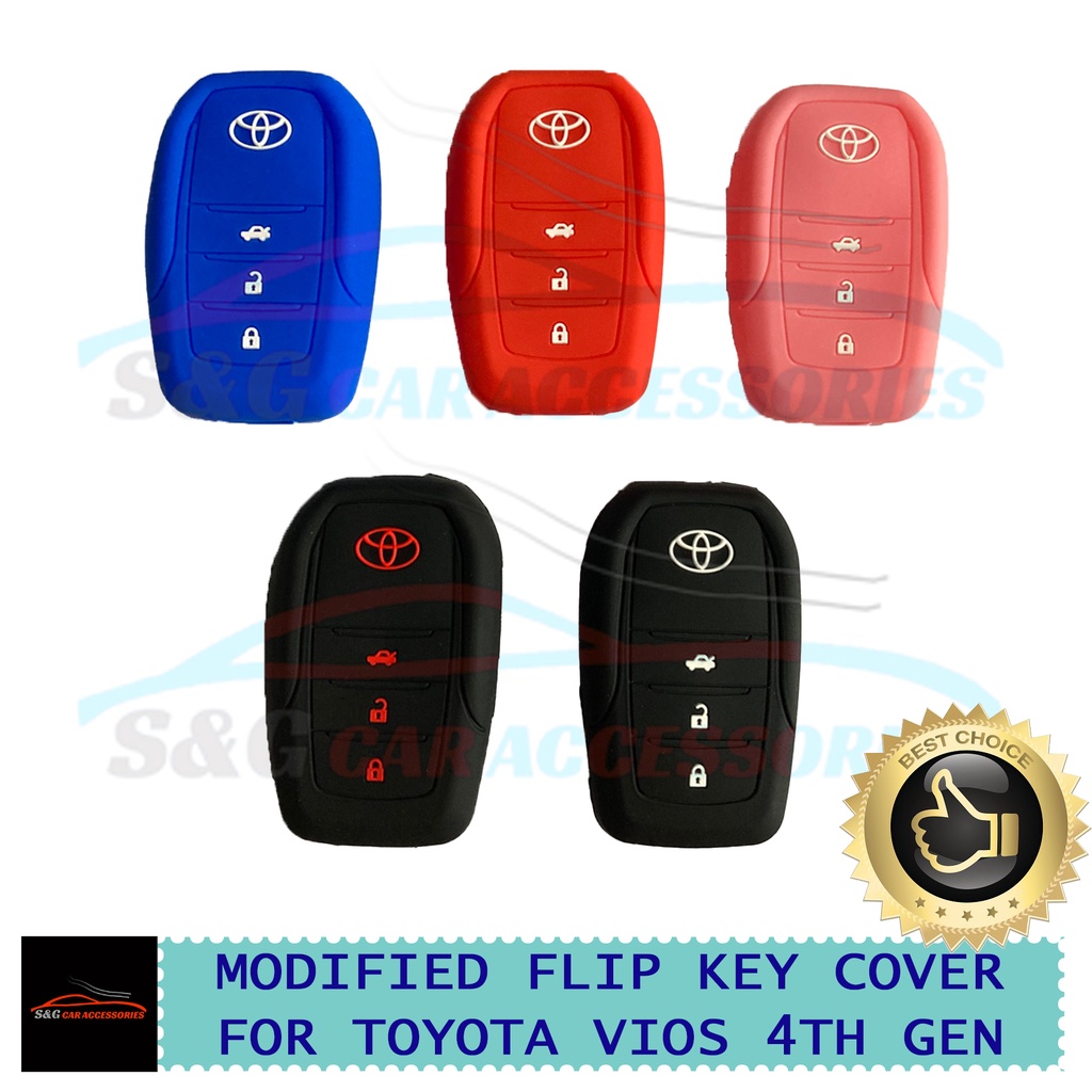 Silicone Key Cover For Modified Flip Key Toyota Vios 2019 2020 2021 ...