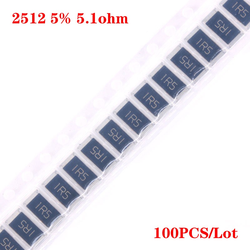 100pcs 2512 SMD Resistor 5.1 ohm 5.1R 5R1 Chip Resistance | Shopee ...