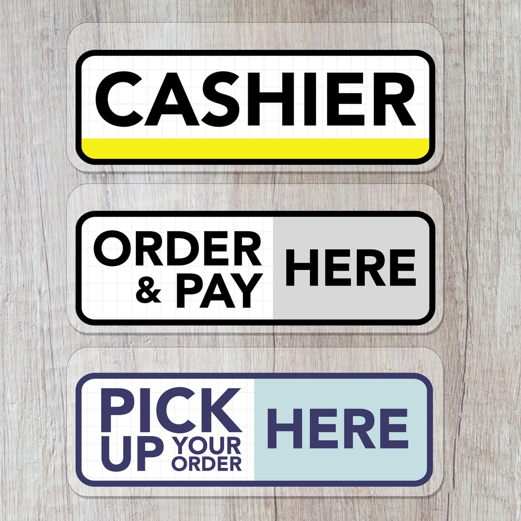 Cashier Signs (Set A) / Payment / Order / Pick Up Sign / Signage / Sign ...