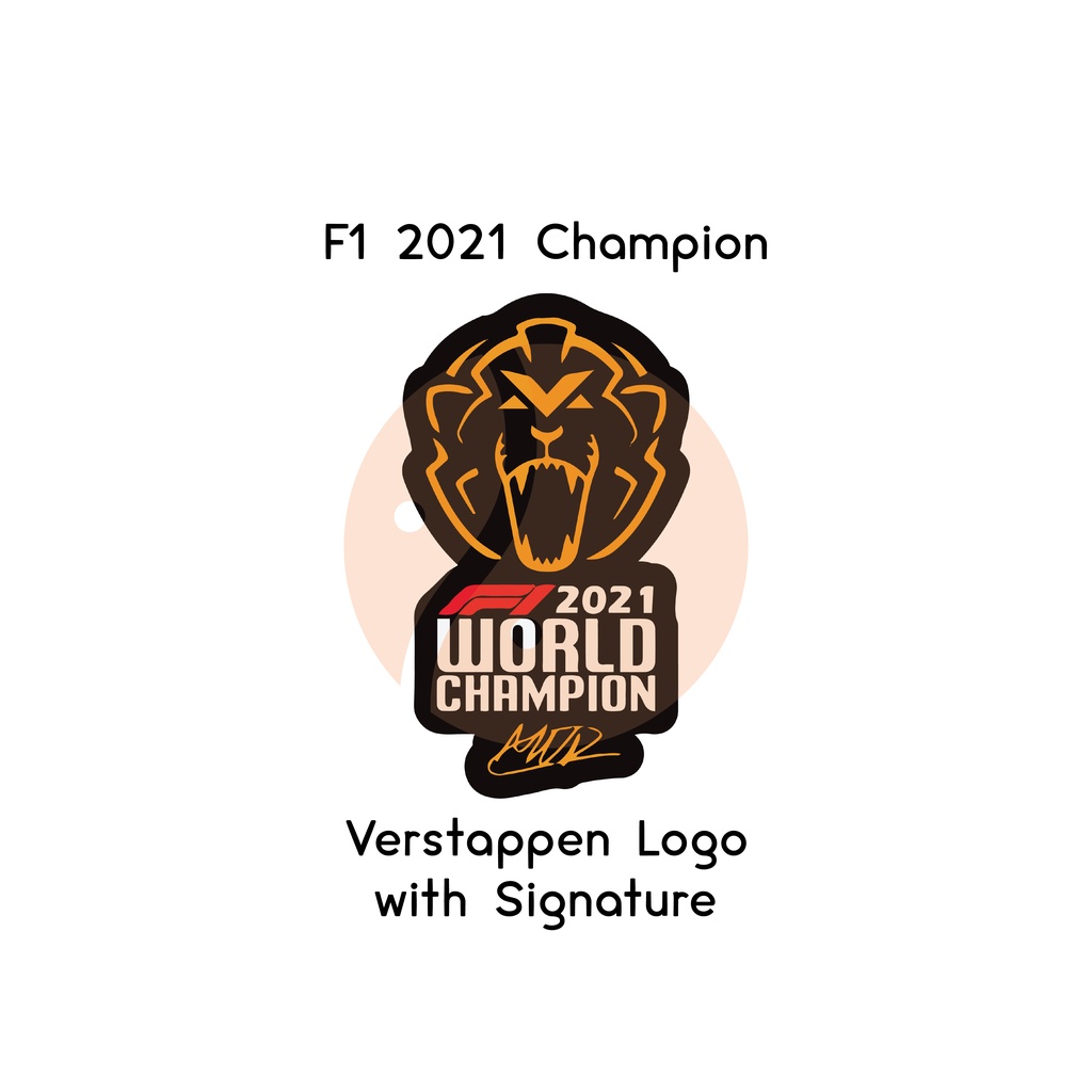 Verstappen Logo with Signature Sticker | 2" Tall | Matte Glossy ...