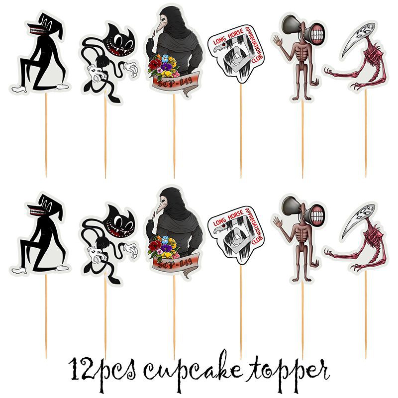 Siren Head Cartoon Cat Horror Theme Birthday Party Balloon Banner Cake ...