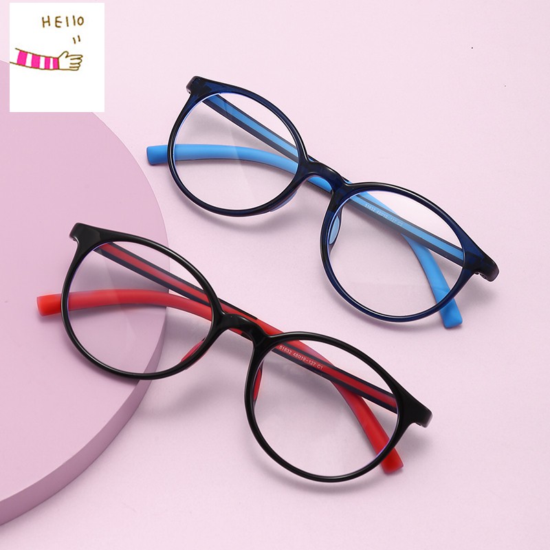 Round Spectacles Anti Blue Light Glasses Kids Silicone Optical Frame ...